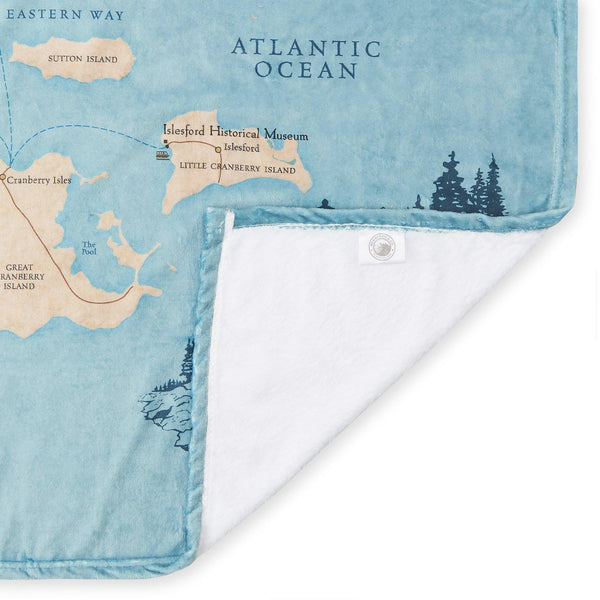Acadia National Park Map Plush Blanket