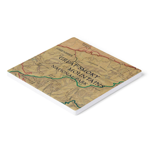 Great Smoky Mountains Vintage Map Coasters - McGovern Outdoor