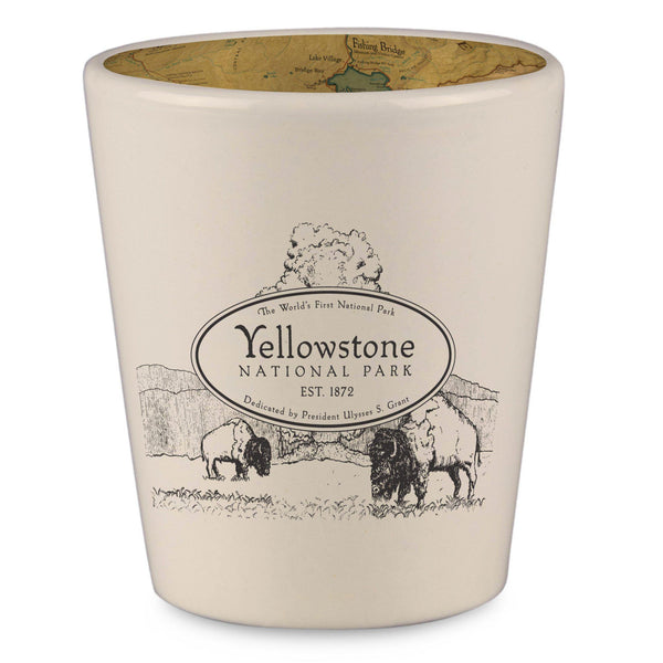 Yellowstone National Park Vintage Map Shot Glass